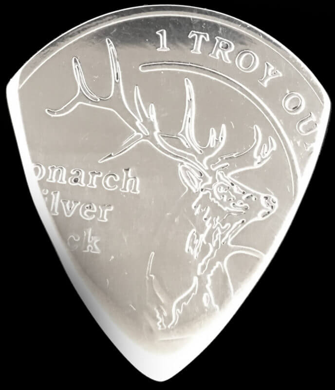 Monarch Silver Buck 1 oz. 99.9% Fine Silver Coin Guitar Pick