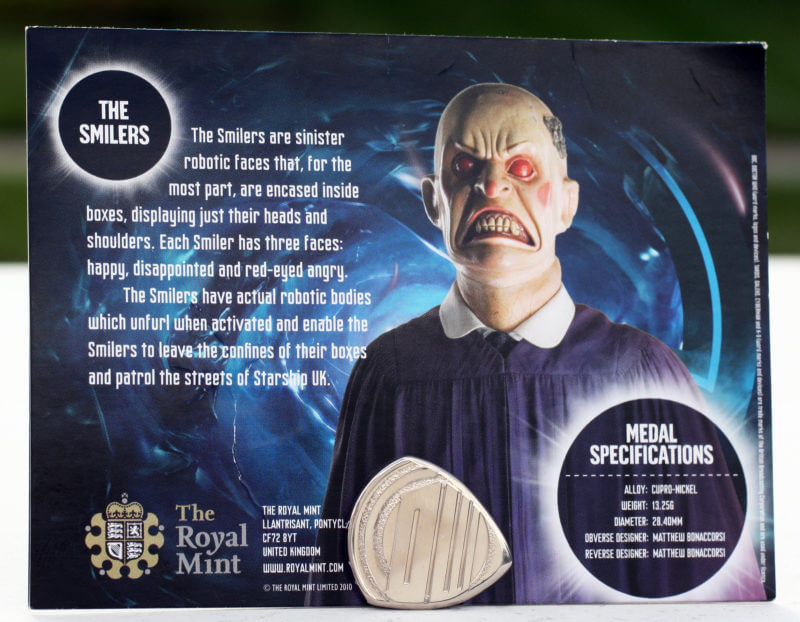 Doctor Who The Smiler Medallion Coin Guitar Pick