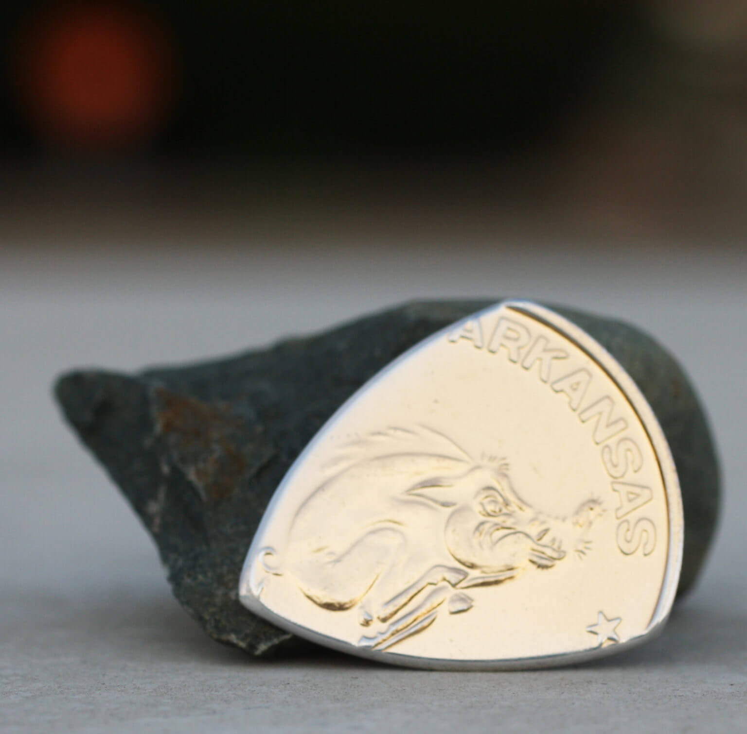 1968 Arkansas Razorbacks Football Schedule Token Coin Guitar Pick