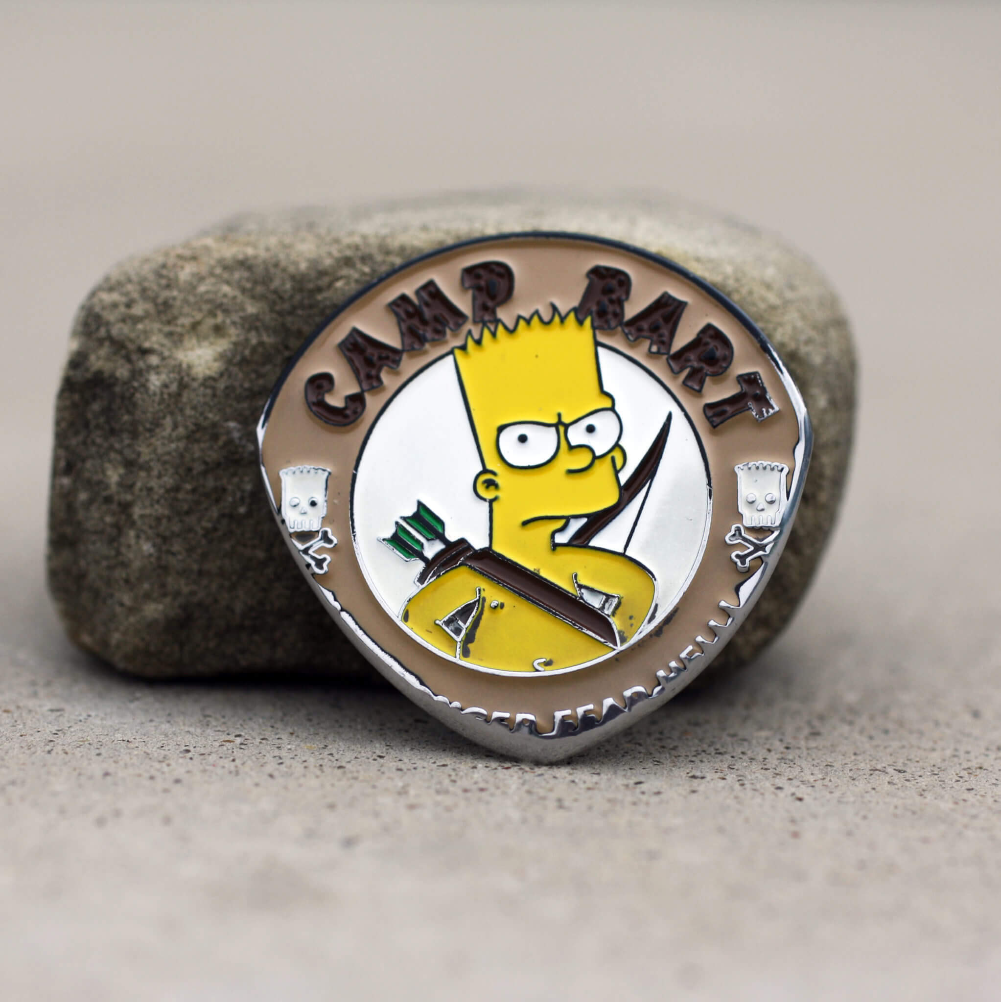 The Simpsons Camp Bart Hat Pin Coin Guitar Pick