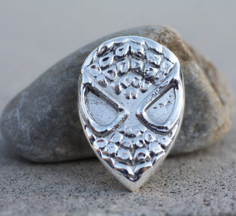 Spiderman Hand Poured 99.9% Fine Silver Coin Guitar Pick